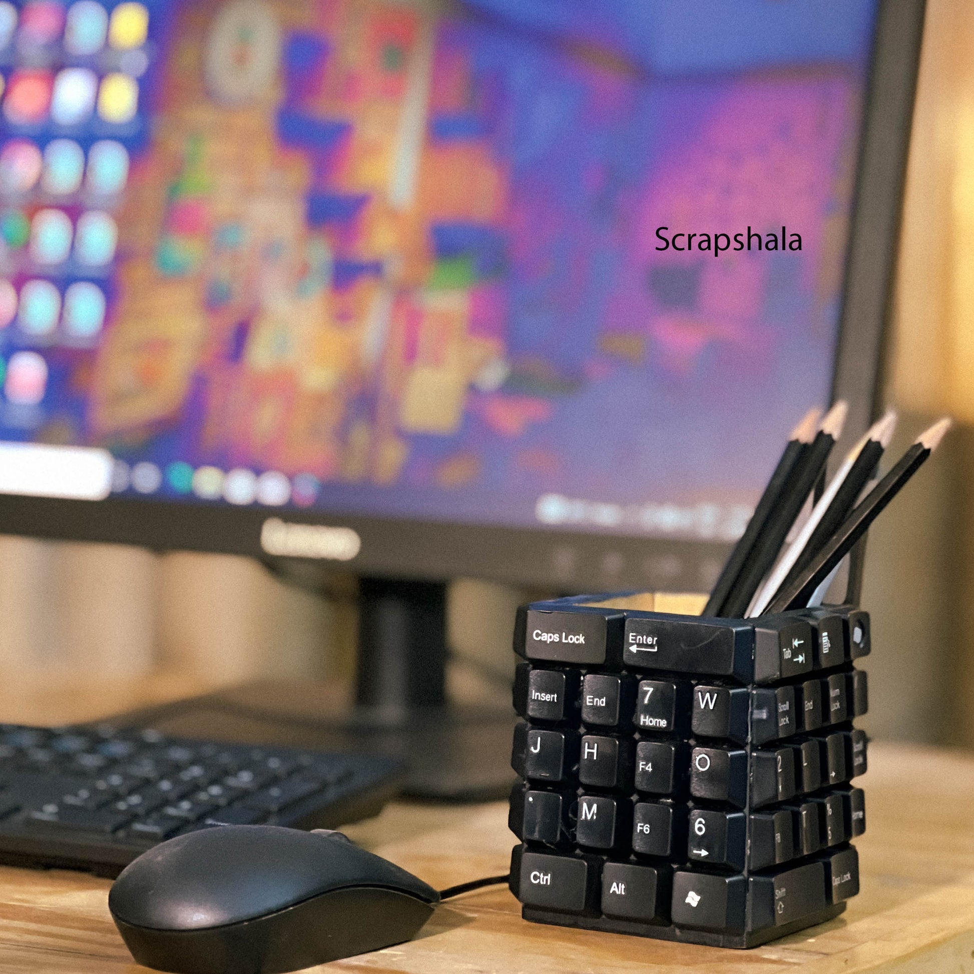 Techno Table Organizer | Multipurpose | Upcycled Keyboard | Handmade ...